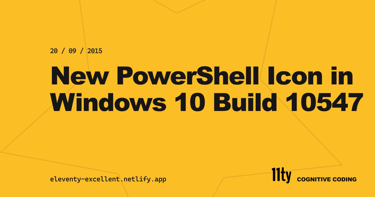 New PowerShell Icon in Windows 10 Build 10547