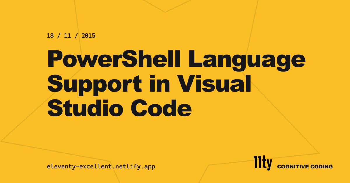 PowerShell Language Support in Visual Studio Code