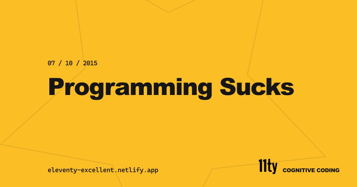 Programming Sucks